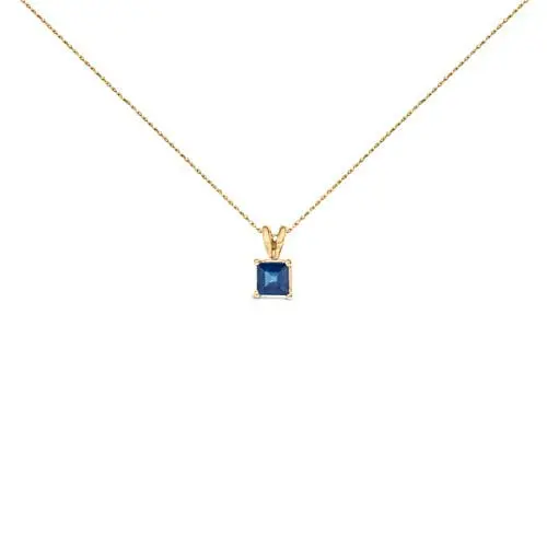 HAUS OF BRILLIANCE 14k Gold Gemstone Solitaire Pendant Necklace - Blue Sapphire | Yellow